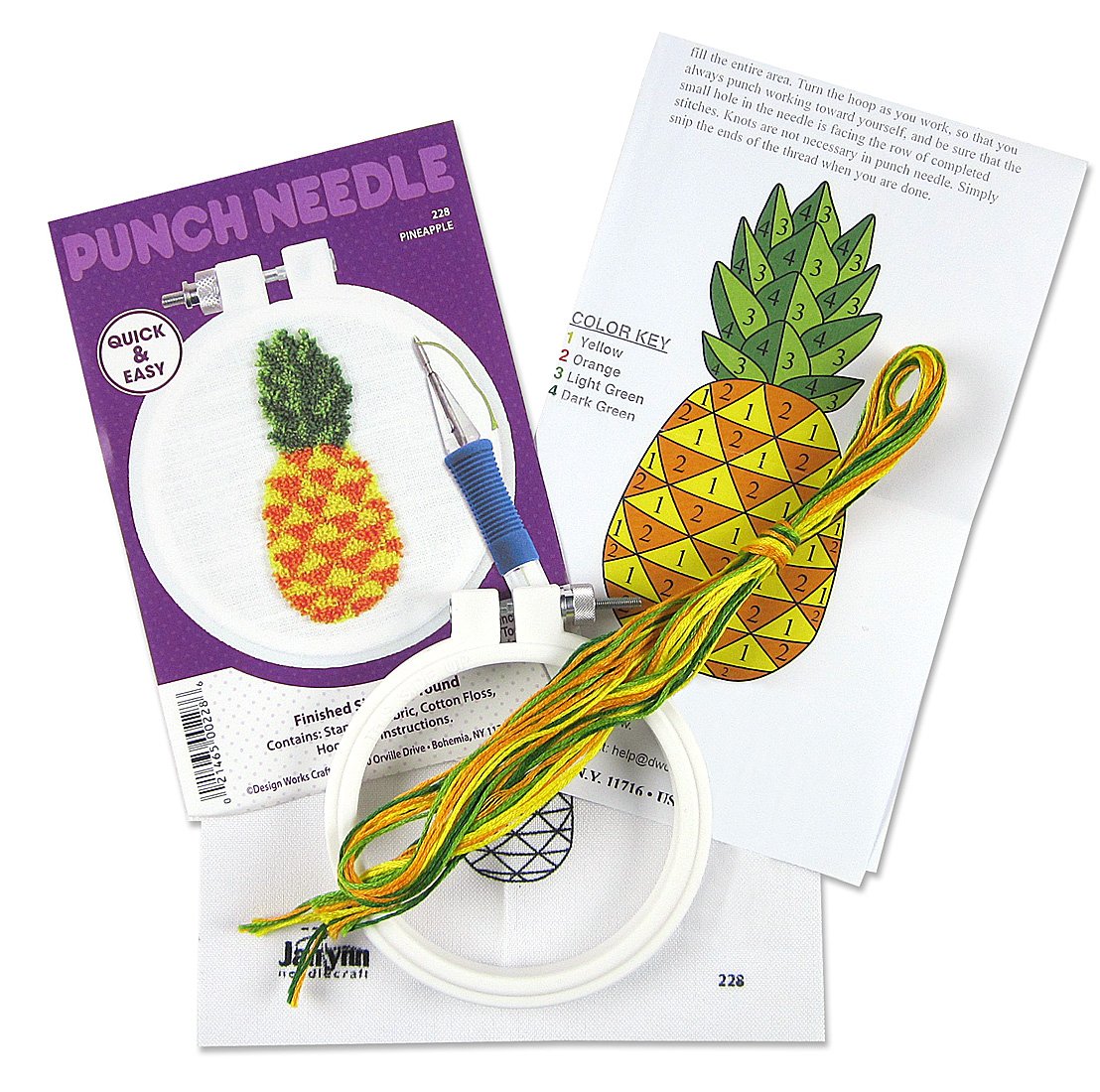 Pineapple Punch Needle Kit 3.5" – Spot Colors