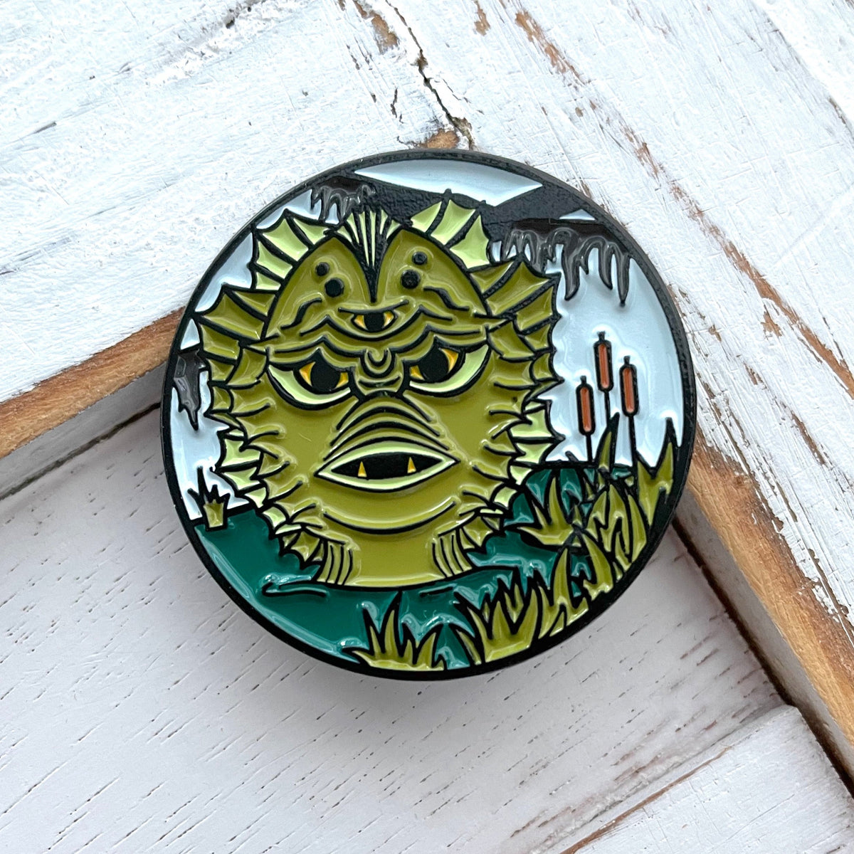 Toxic Swamp Monster Soft Enamel Pin 1.5" – Spot Colors
