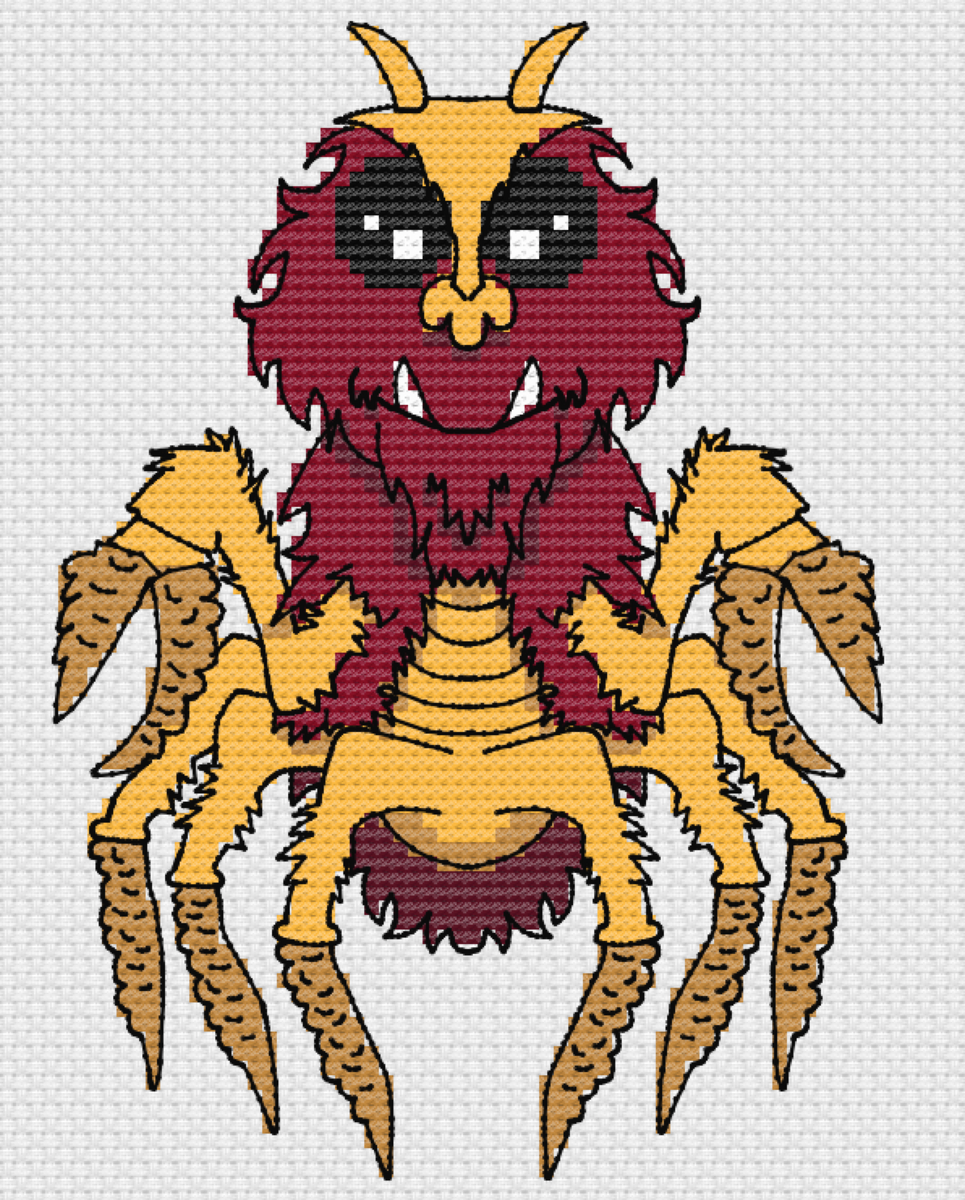 Gerard Monster Counted Cross Stitch Pattern - February Monster – Spot ...