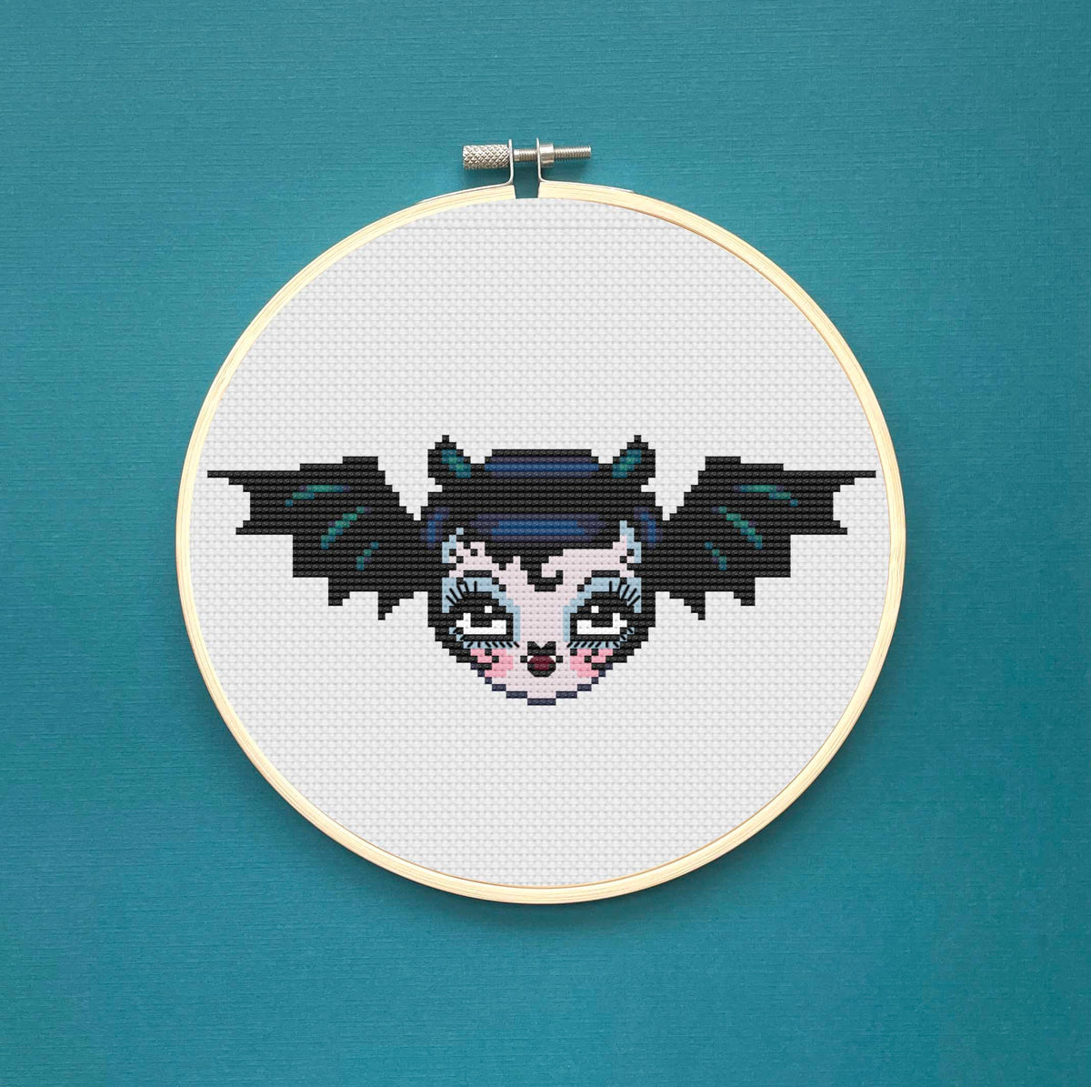 Vampire Bat Dolly by Fluff Cross Stitch Pattern DOWNLOAD – Spot Colors