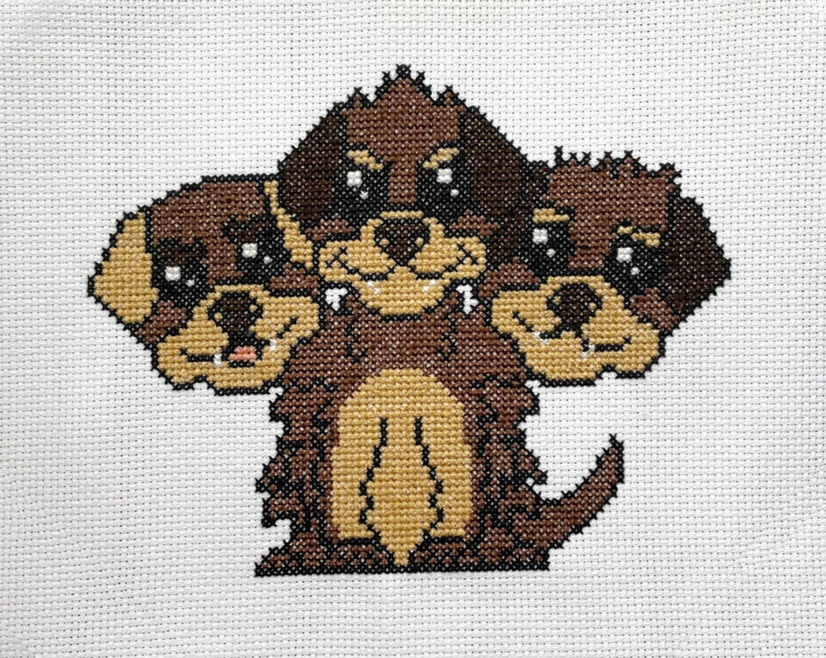 “Cerberus” Modern Counted Cross Stitch Digital Pattern – Spot Colors