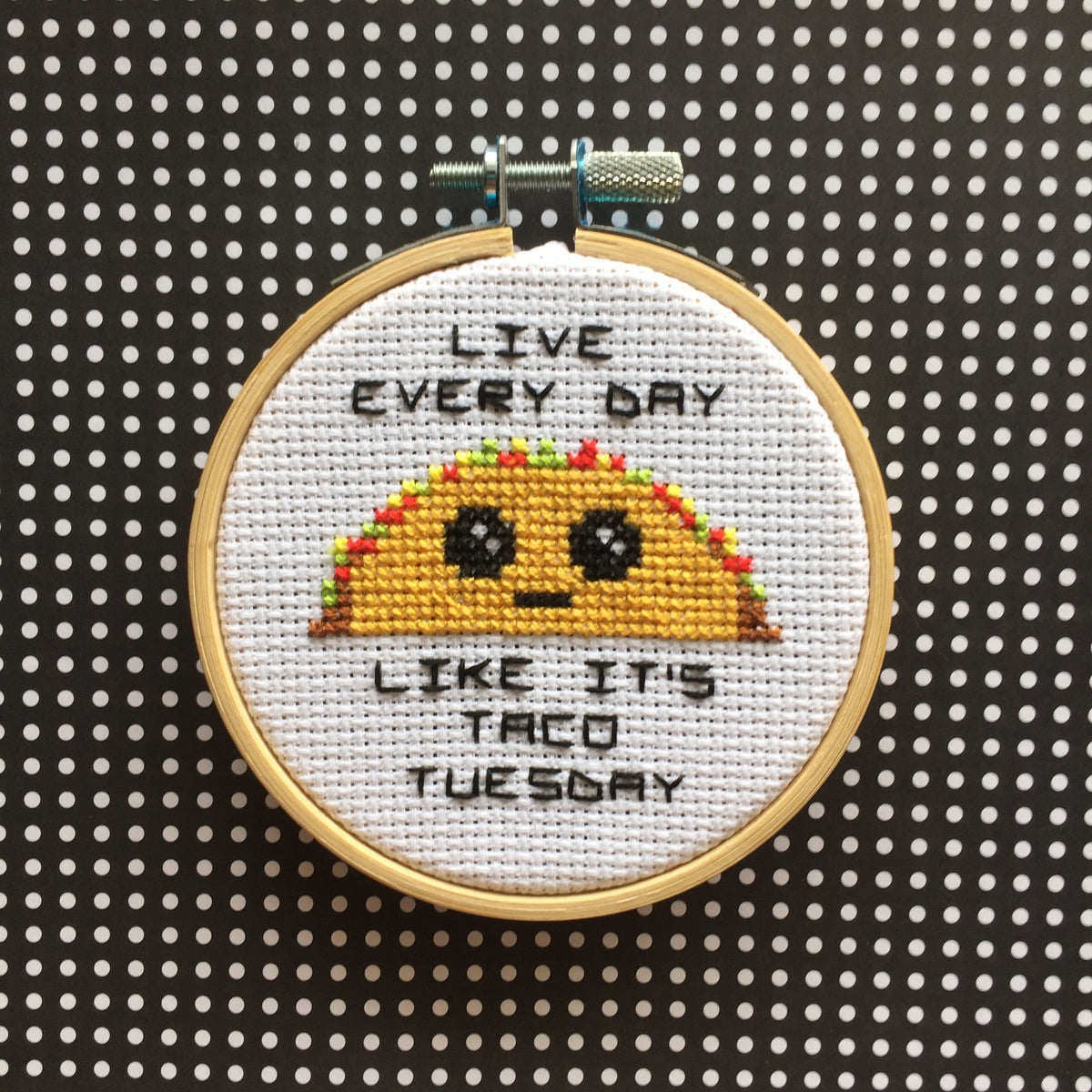 Taco Tuesday Modern Counted Cross Stitch Kit – Spot Colors