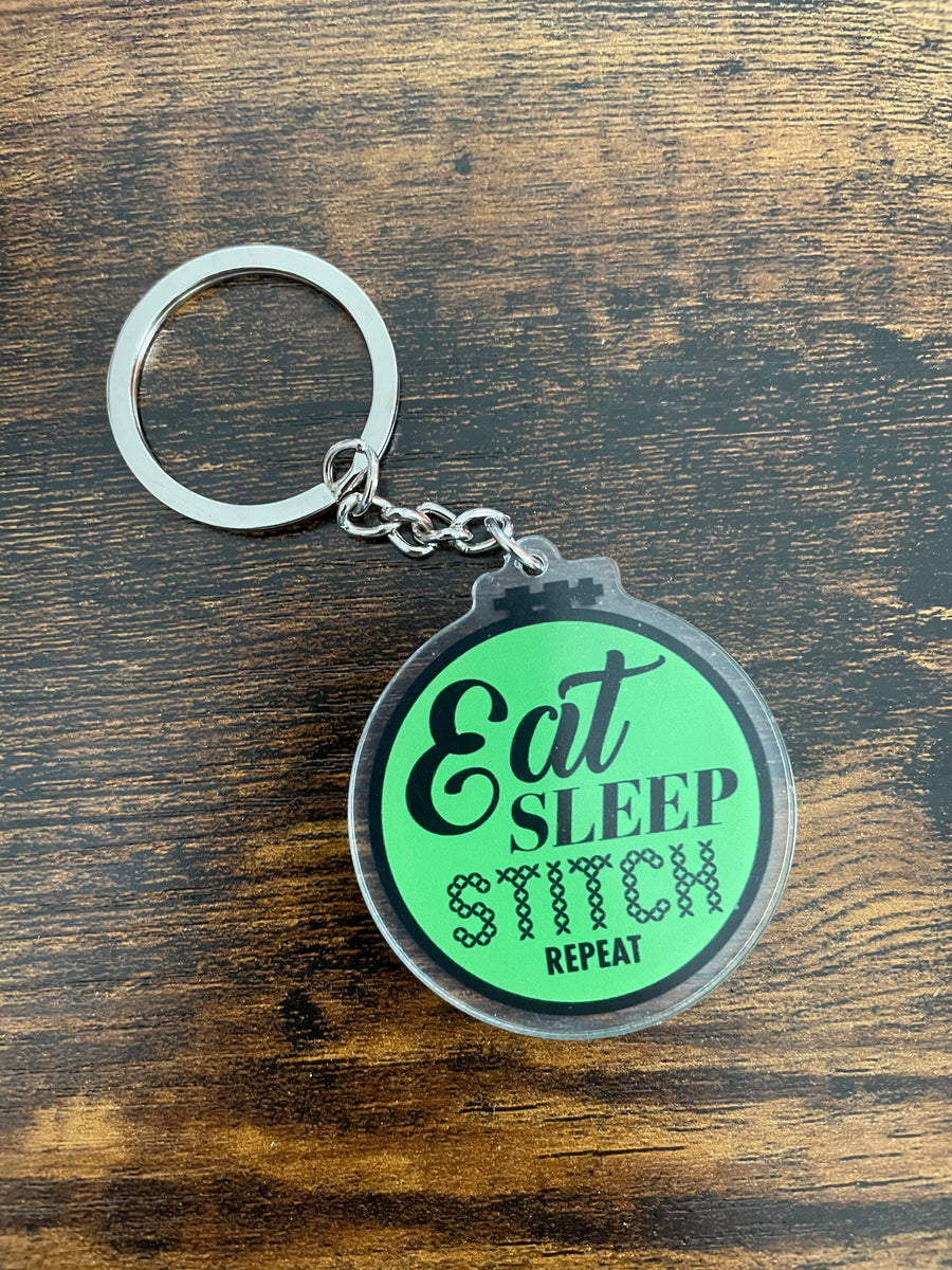 Eat Sleep Stitch Repeat Keychain 2" – Spot Colors