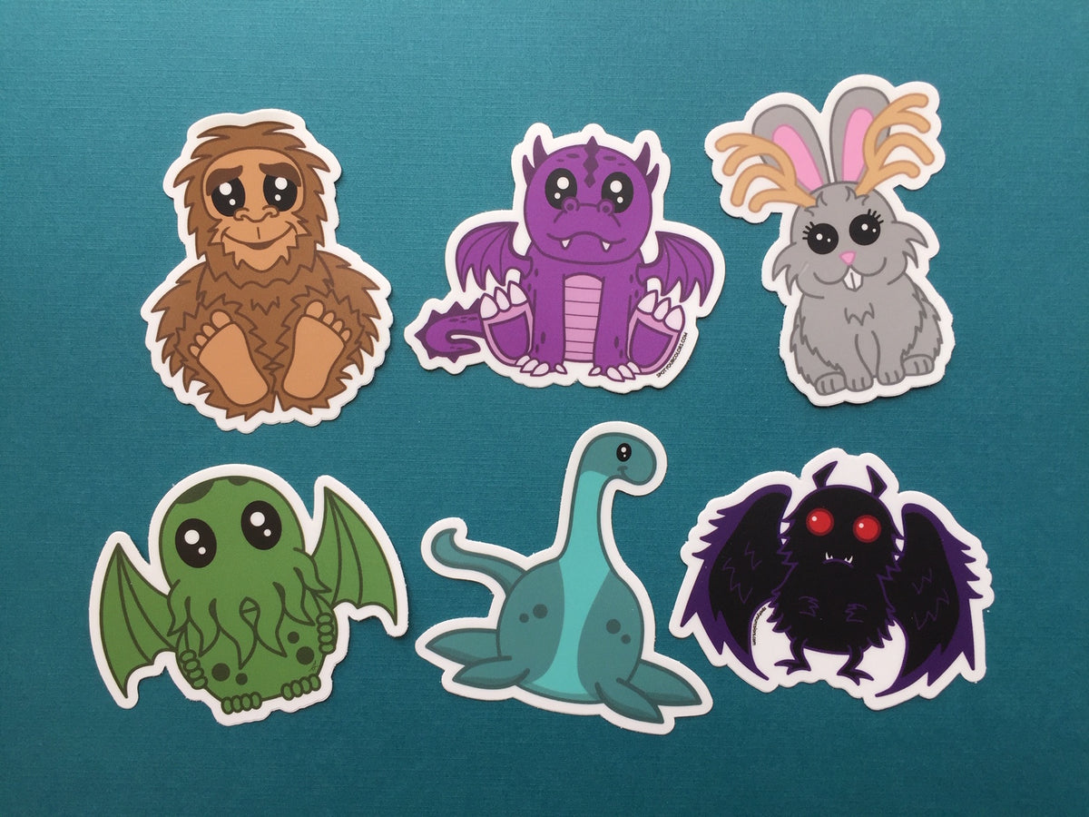 Cryptid 6 Sticker Pack 3" – Spot Colors