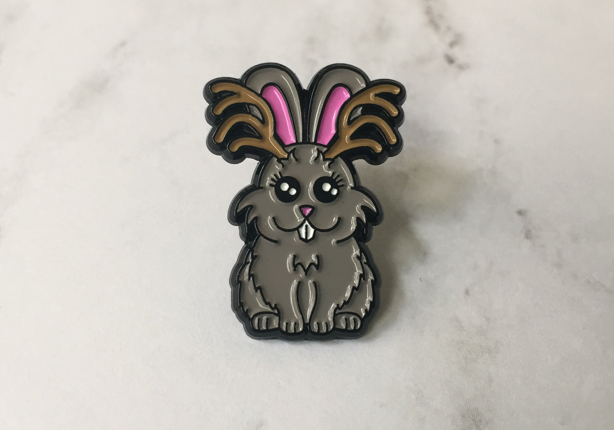 Jackalope Soft Enamel Pin 1" – Spot Colors