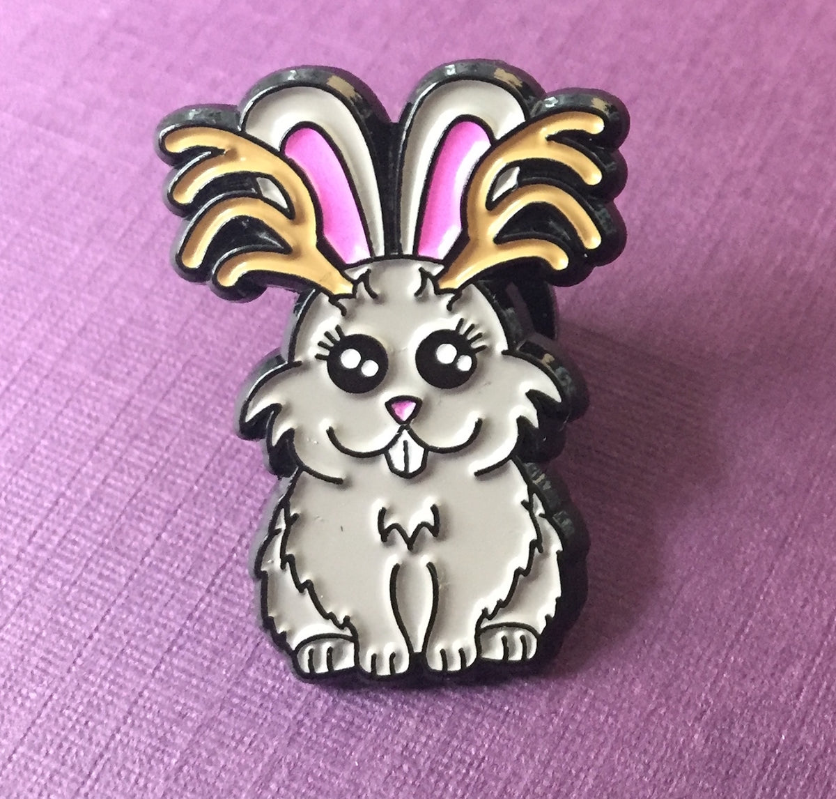 Jackalope Soft Enamel Pin 1" – Spot Colors