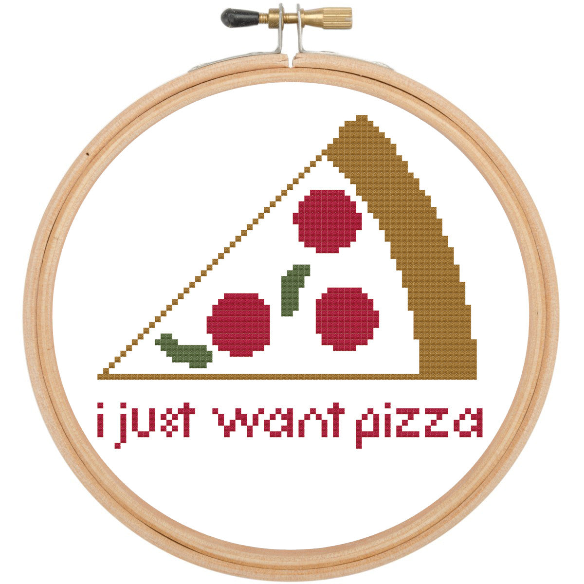 “I Just Want Pizza” Modern Counted Cross Stitch Digital Pattern – Spot ...